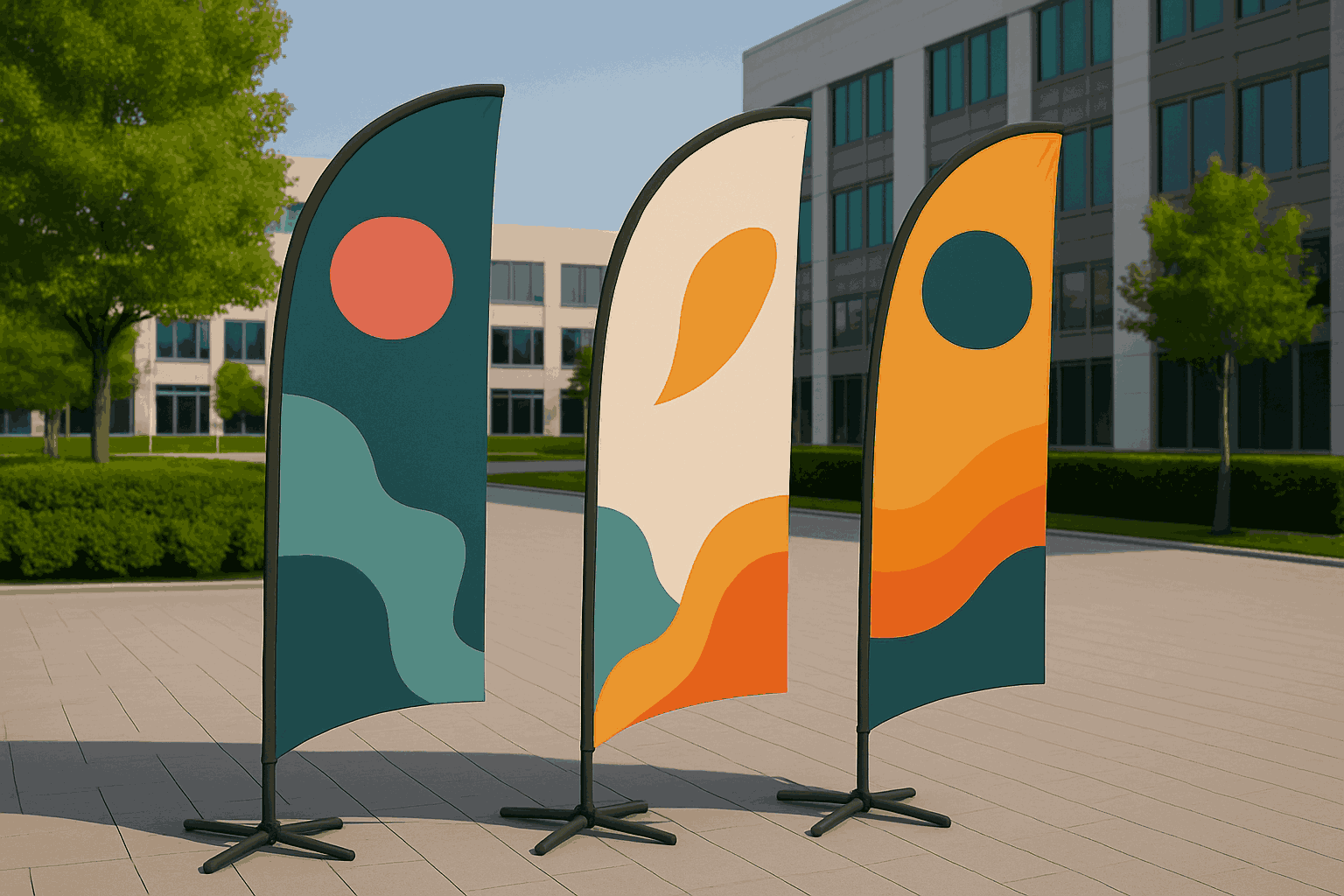 Curved Top Flags UAE – Elegant and Effective Flag Solutions