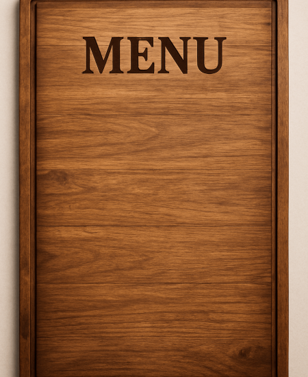Wooden menu supplier in Abu Dhabi | DNG Creative LLC
